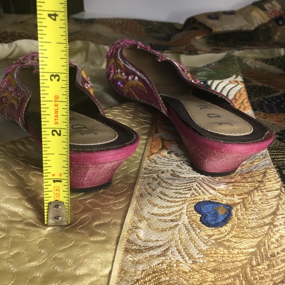 JDM | Shoes | Jdm Beaded Burgundy Slip On With Heel | Poshmark